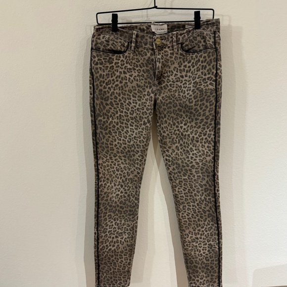 Frame Denim | Jeans | Frame Denim Leopard Print Skinny Jeans Size29 ...